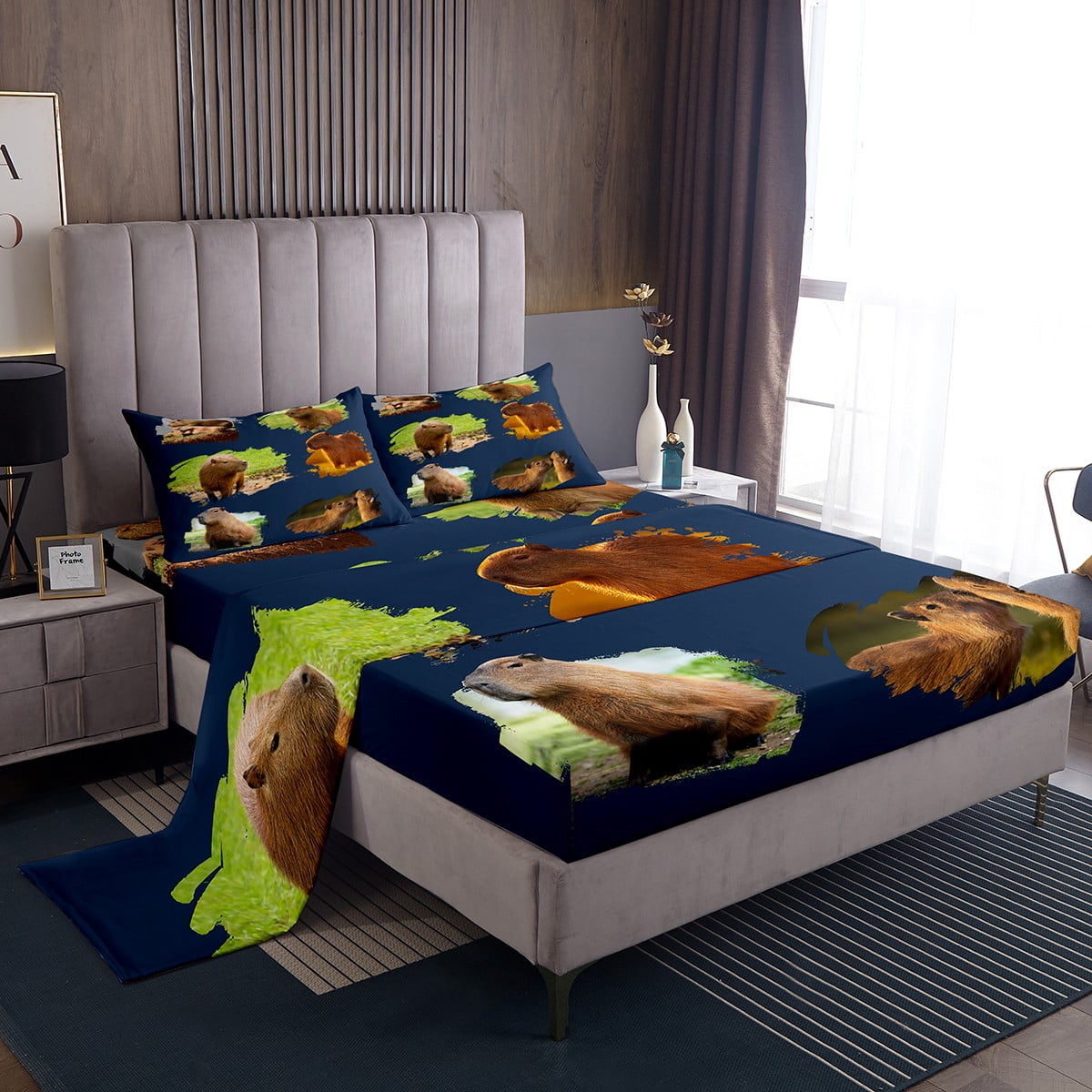 YST Cute Capybara Queen Size Bed Sheets Set Capybara Sheet Set for Boys ...