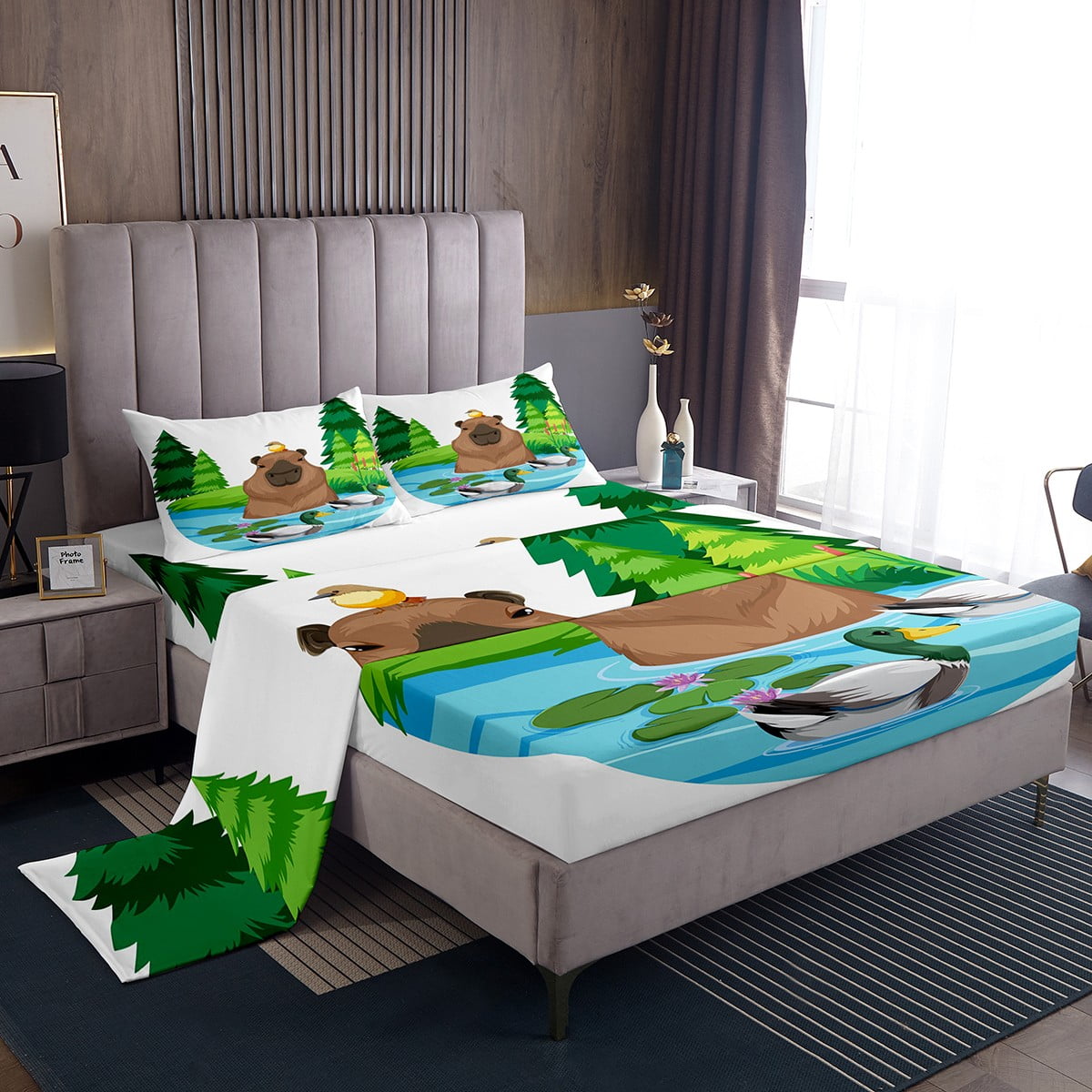 YST Cute Capybara Sheet Set Queen for Boys Girls Cartoon Funny ...