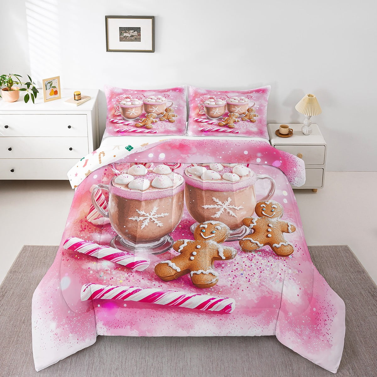YST Cute Christmas Gingerbread Man Twin Down Comforter For Kids Girls ...
