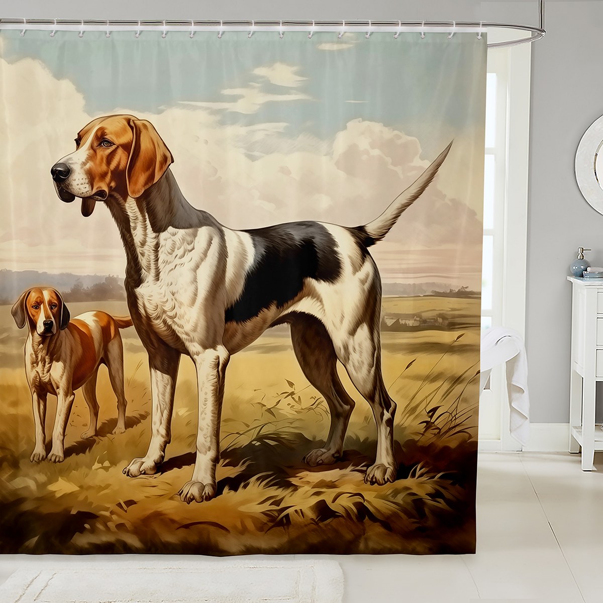 YST Cute Dog Shower Curtain 72x72 Kawaii Pug Waterproof Bathroom ...