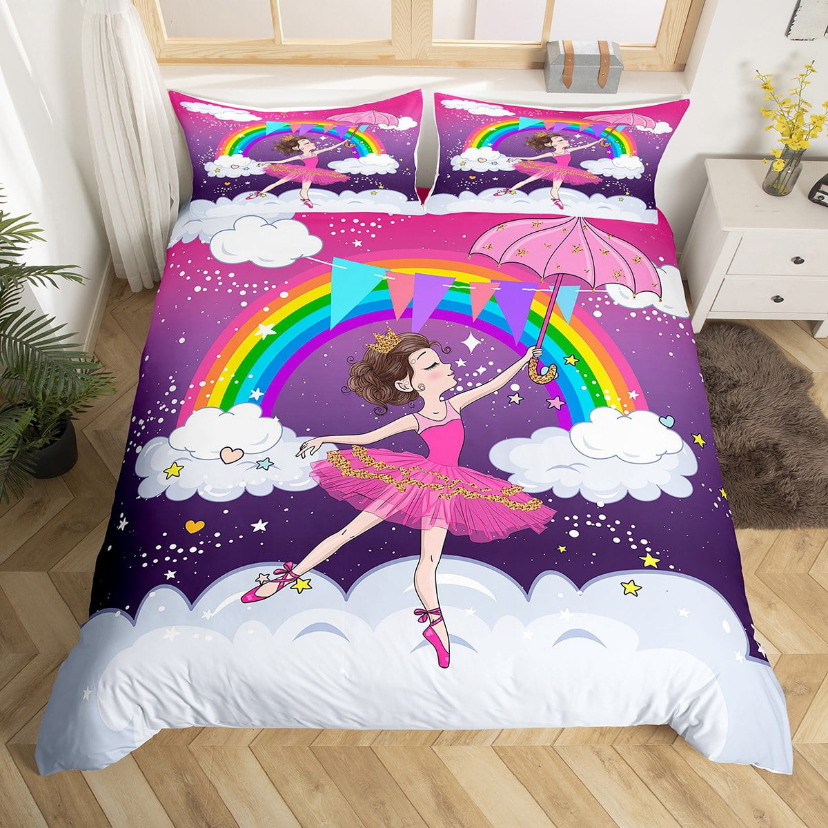 Erosebridal Cute Duvet Cover Full Size for Ballet,Dancer Bedding Set ...