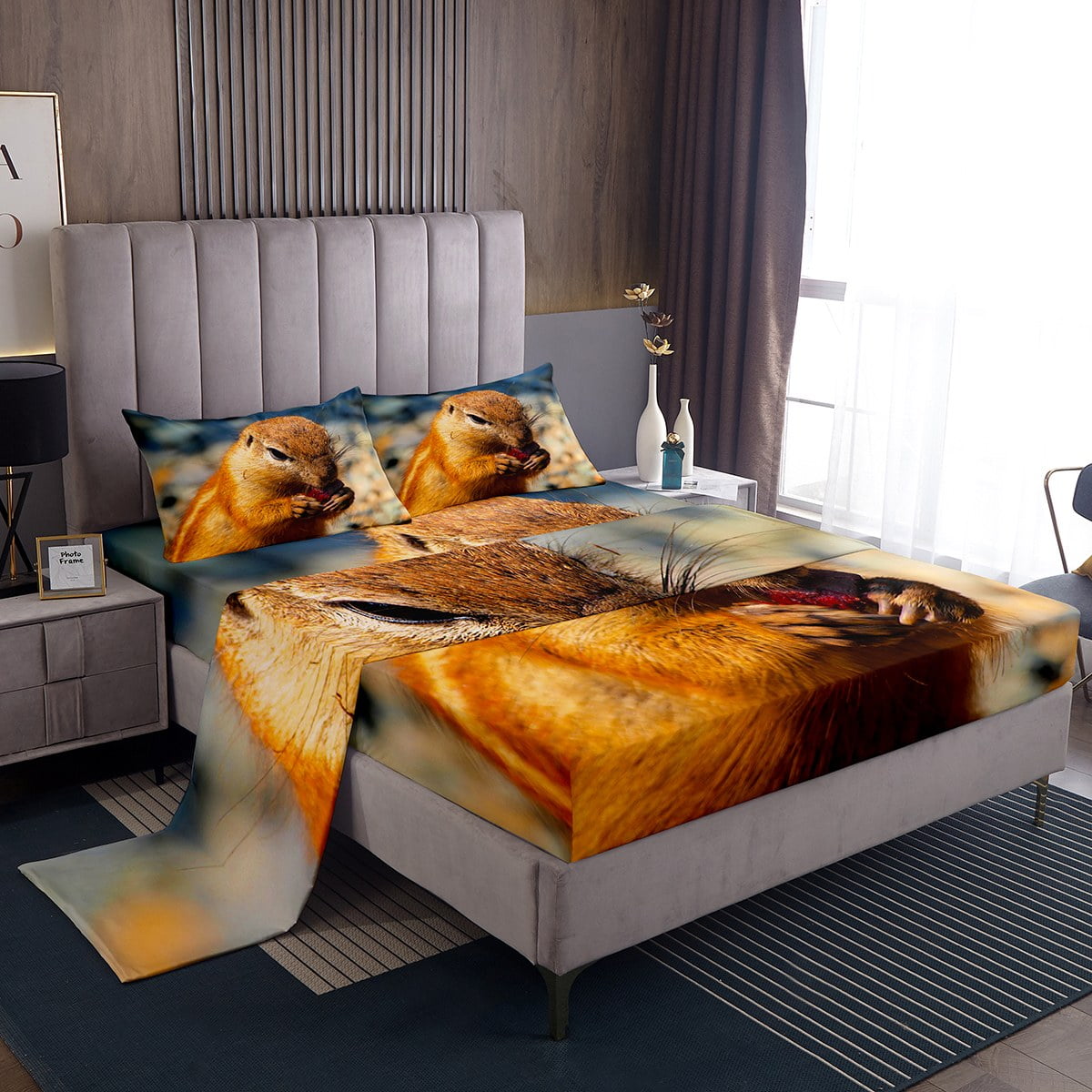 Erosebridal Cute Ground Squirrel Bed Set Kawaii Animals Bed Sheets Set ...