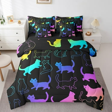 Chezmoi Collection 3-Piece Kids Cartoon Cats Microfiber Comforter Set ...