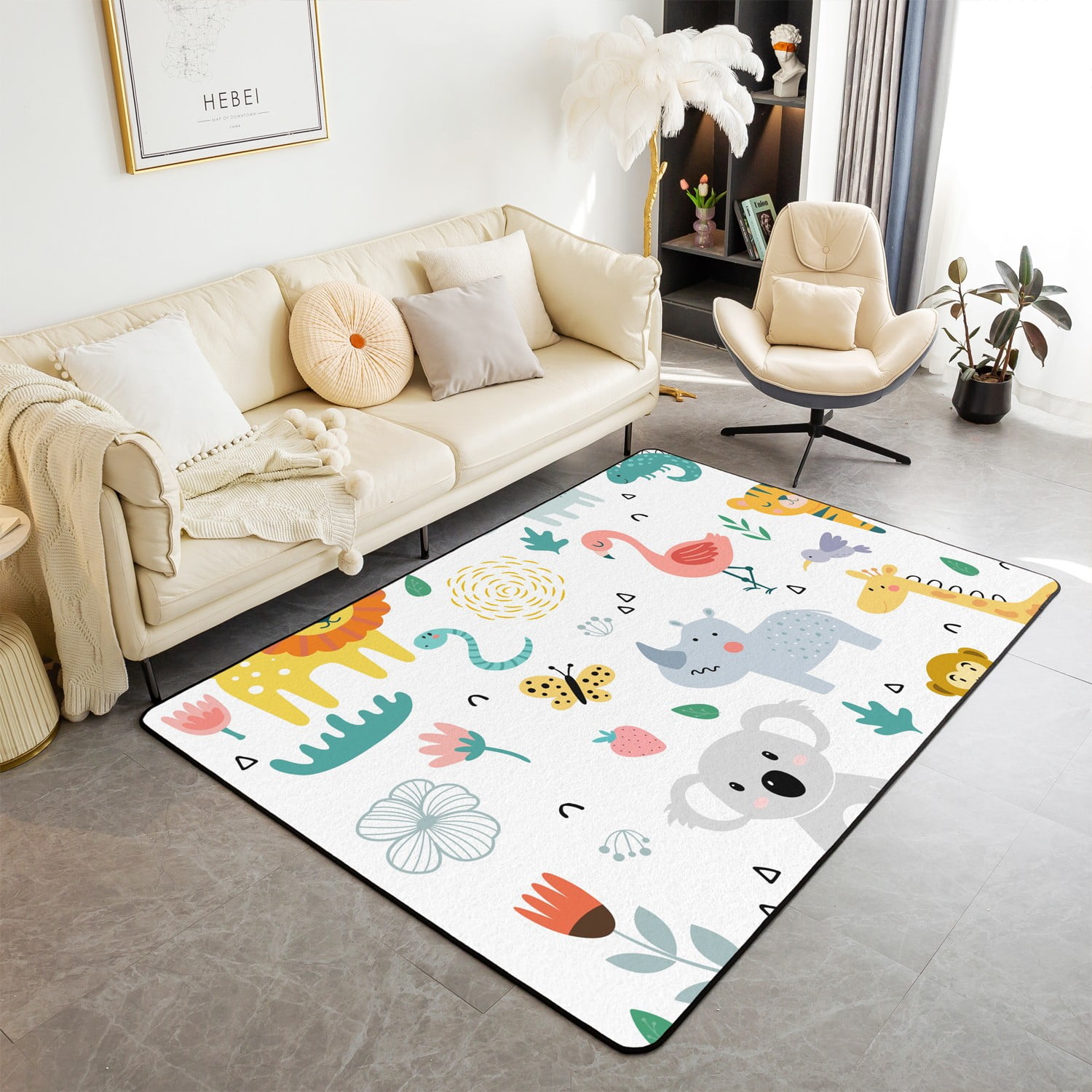 YST Cute Koala Area Rug 5x7 for Bedside Kids Girls Cartoon Animal ...