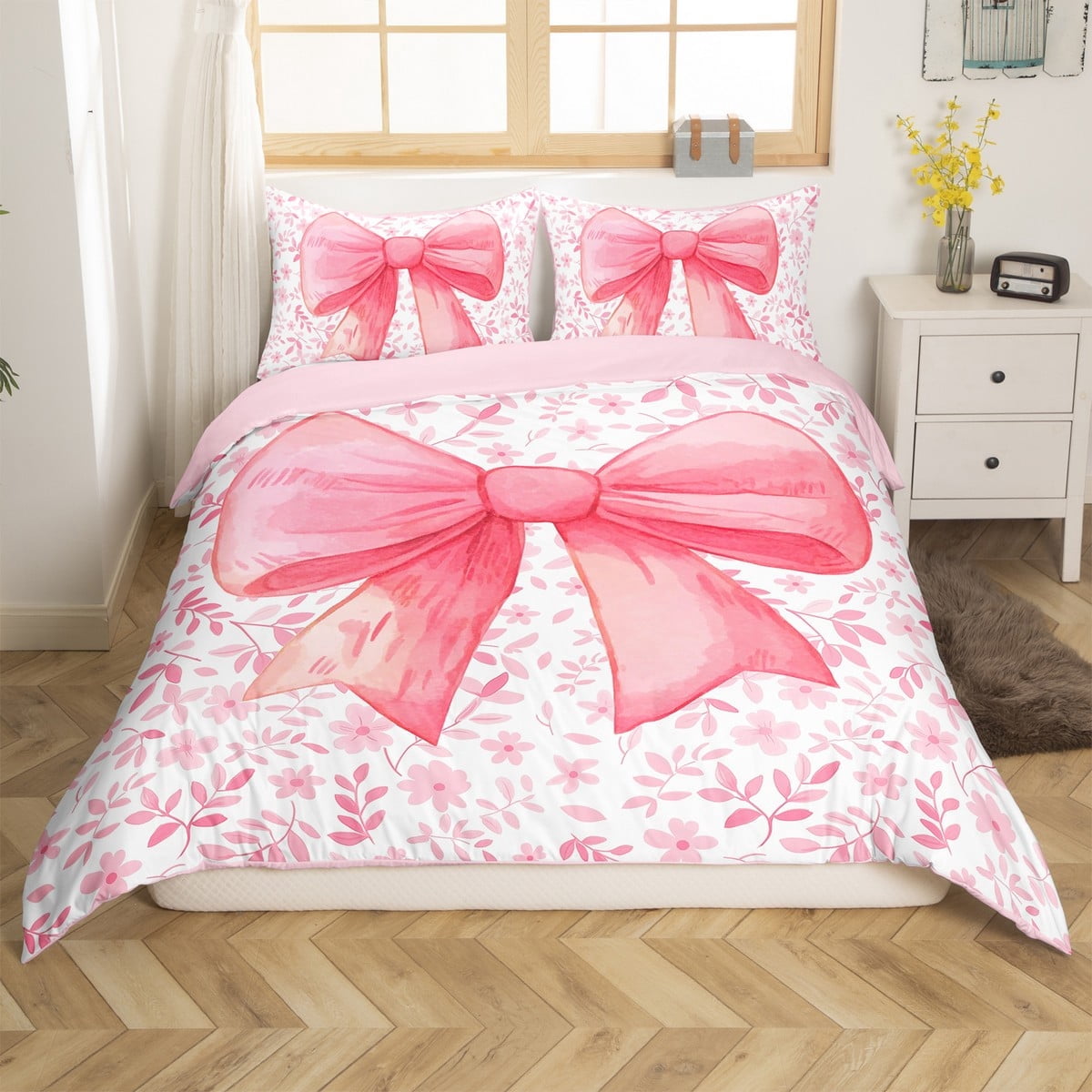 YST Cute Princess Girls Comforter Cover Kawaii Bowknot Bedding Set ...