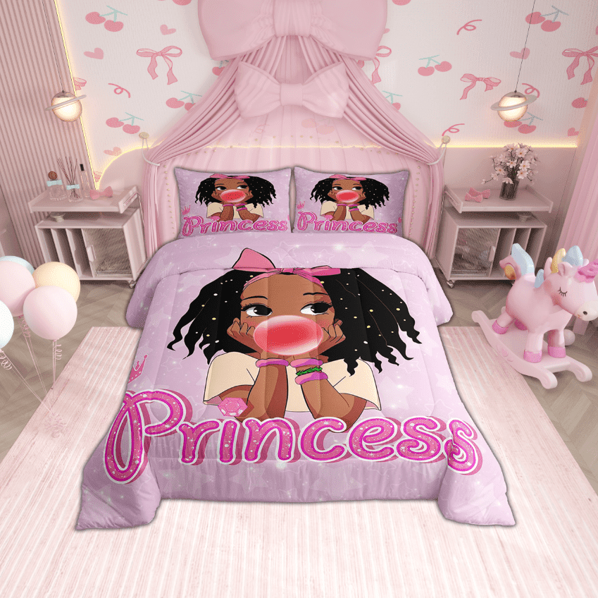 Erosebridal Cute Princess Queen Comforter Set Kawaii Black Bedding Set ...