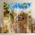 YST Cute Quokka Curtains Green Leaves Blackout Curtains, Australia ...
