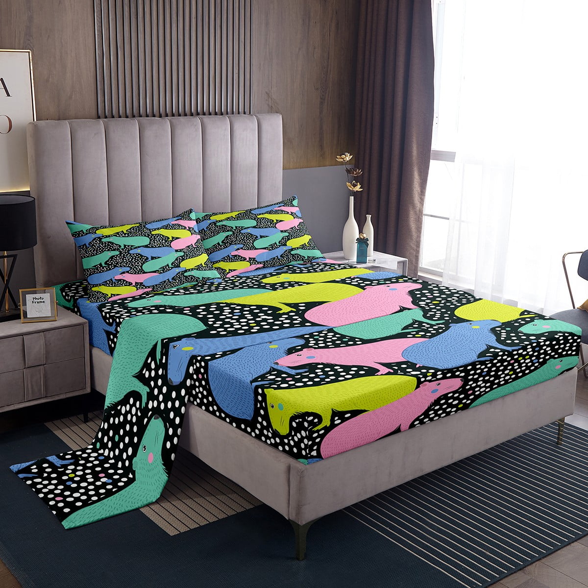 YST Cute Sheet Set Capybara Sheets Wild Animals Bed Sheets Set Queen ...