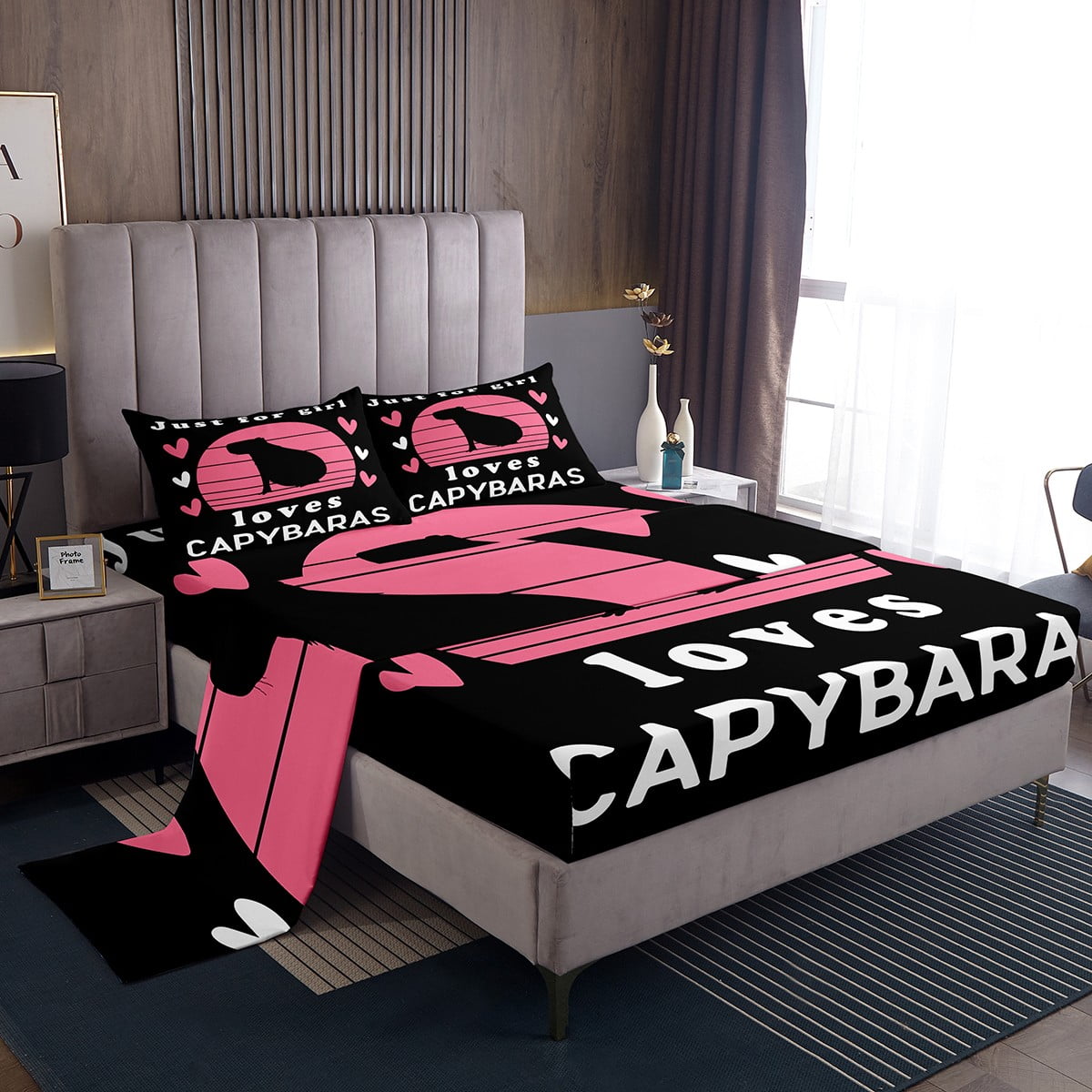 Cute Sheet Set Capybara Sheets Wild Animals Bed Sheets Set Queen ...