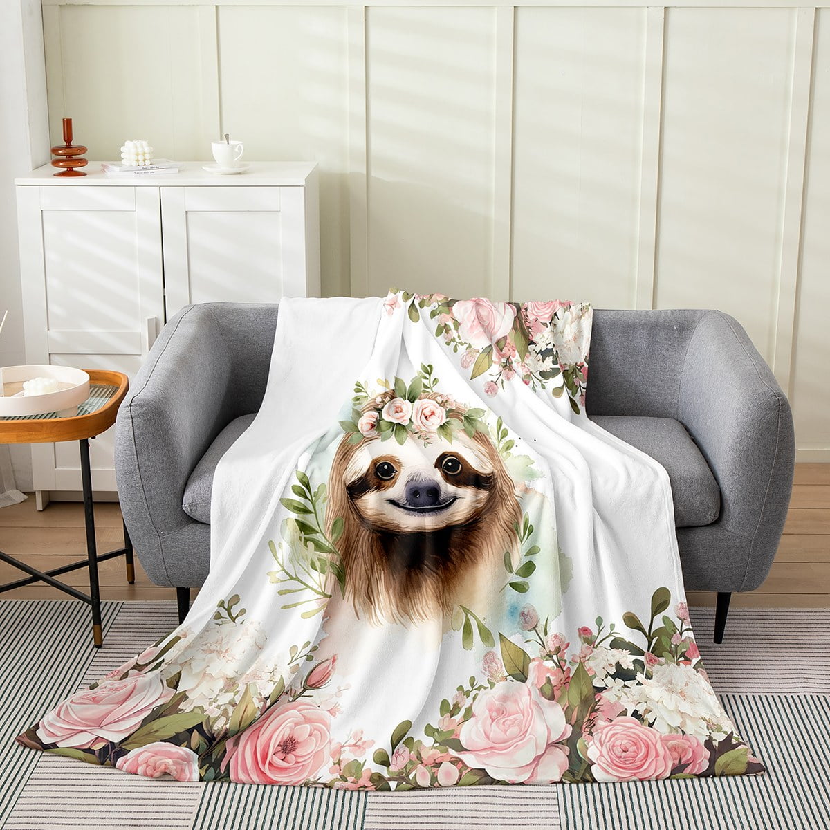 YST Cute Sloth Blanket,Lovely Animal Throw Blanket for Girls Boys ...