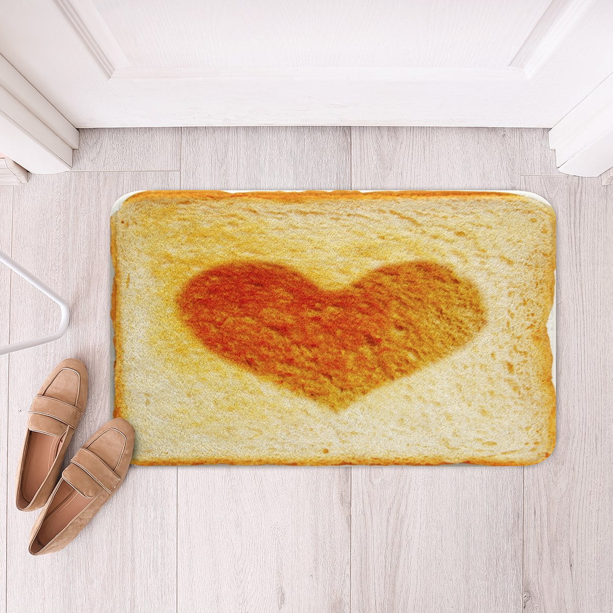 YST Cute Toast Bread Bathroom Rugs for Kids Adults,Love Heart Kawaii ...