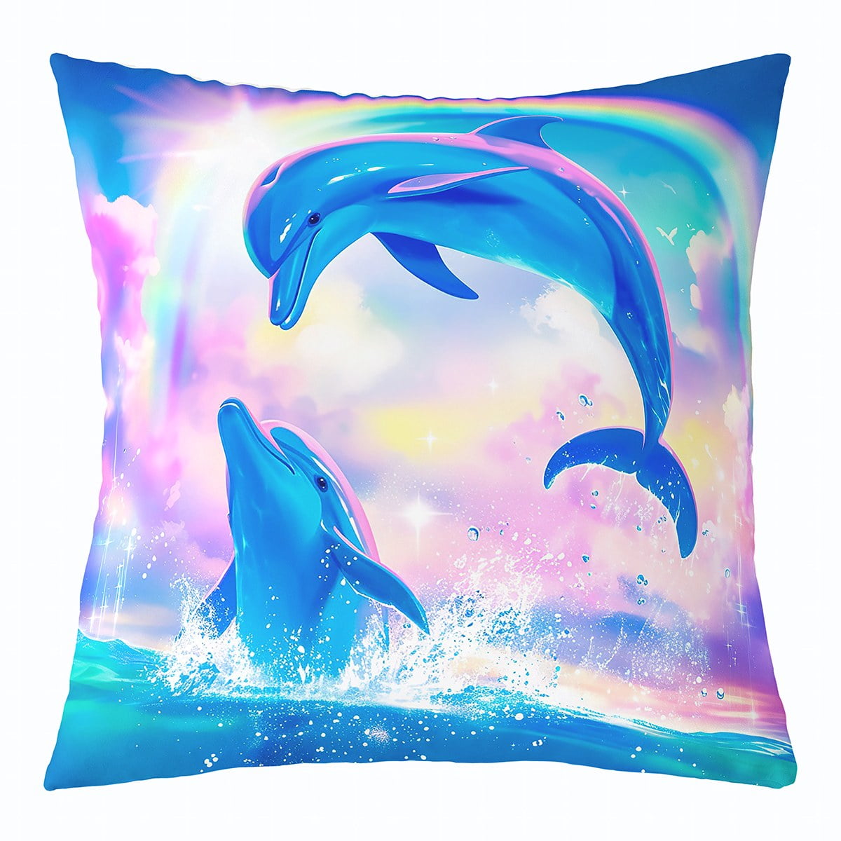 Erosebridal Cute Whale Throw Pillow Cover,Galaxy Glitter Stars Pillow ...