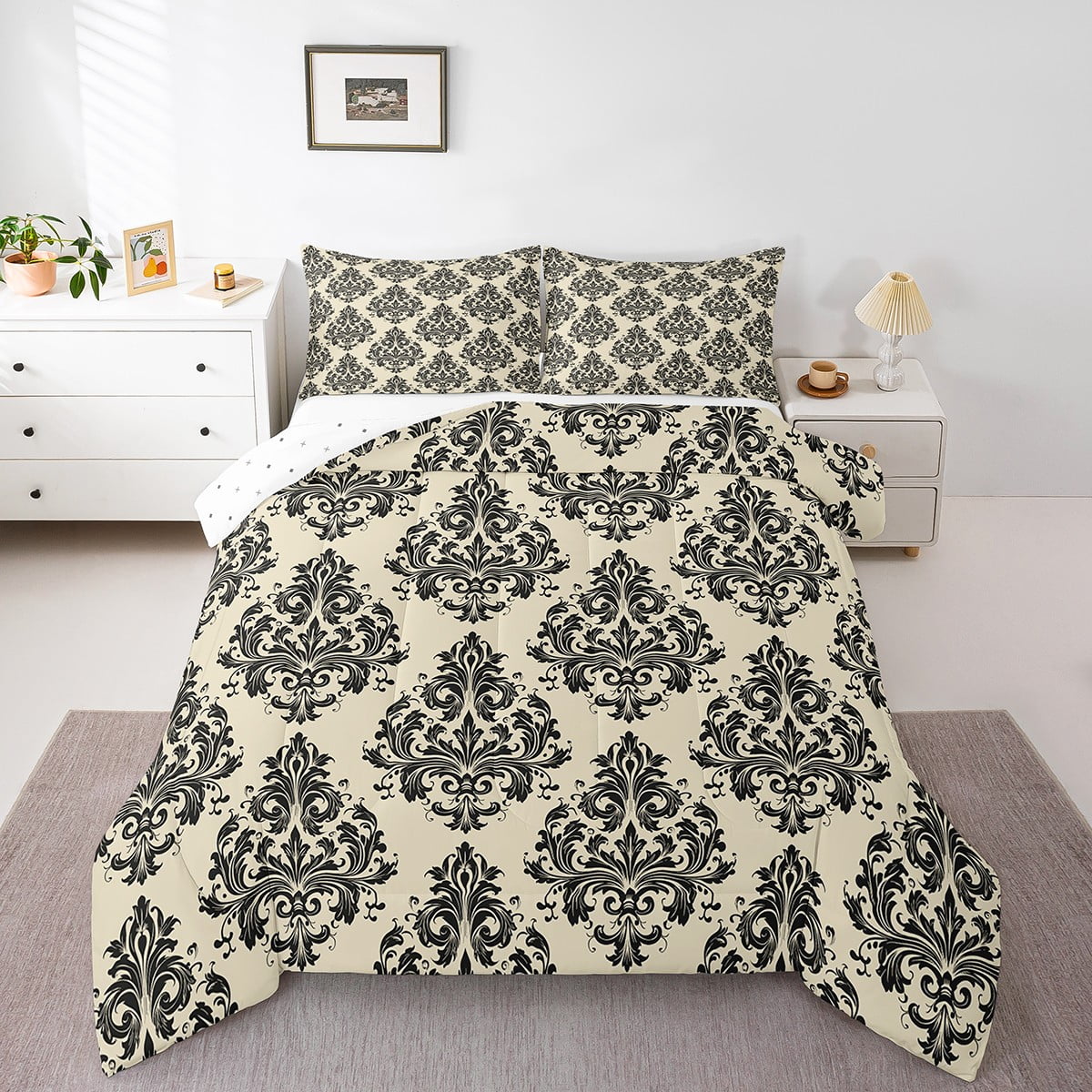 Damask Quilt Full Size Boho Paisley Bedding Set Woman Adults Bedroom ...
