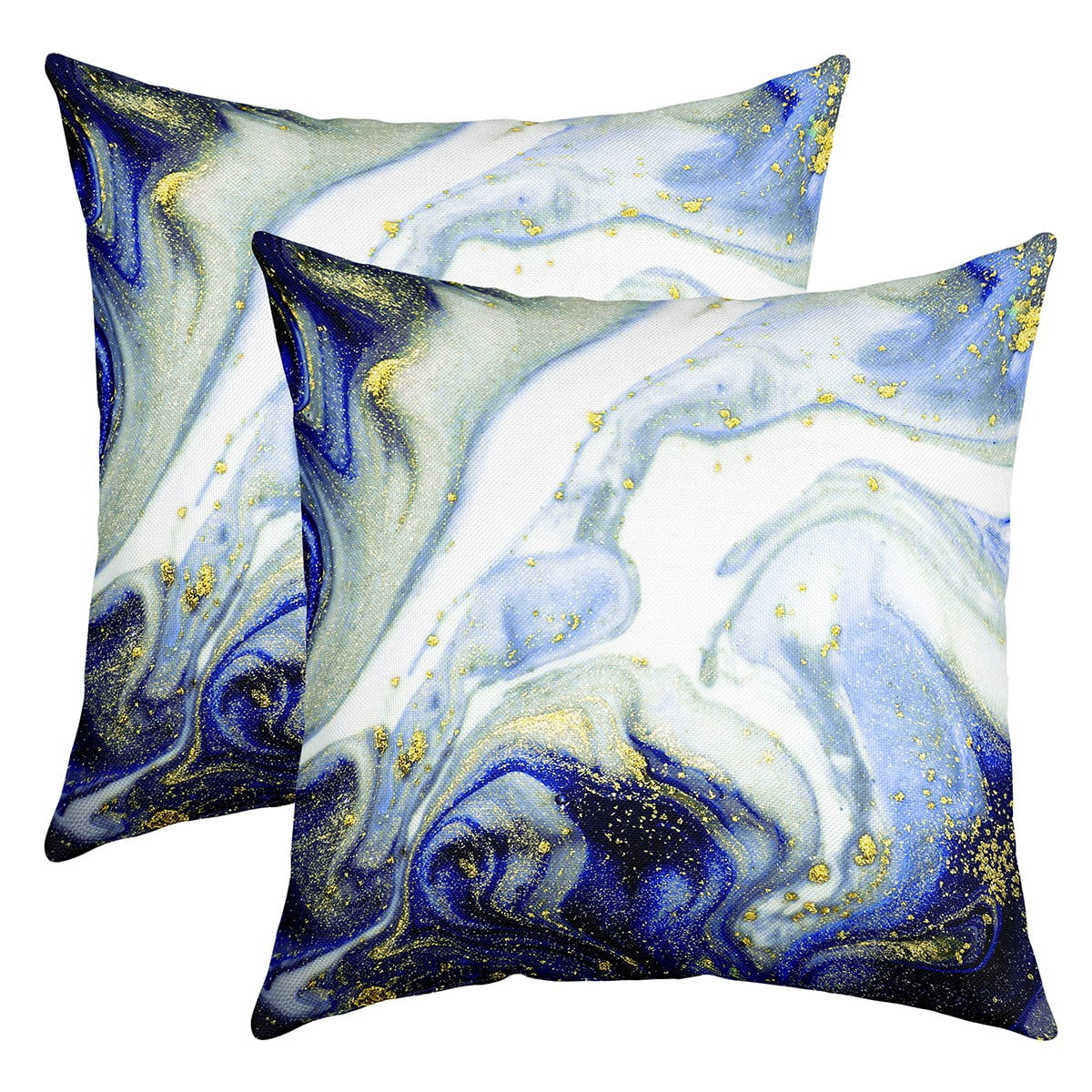 YST Dark Blue Marble Pillow Covers 22x22 inch set of 2,Marble Texture ...