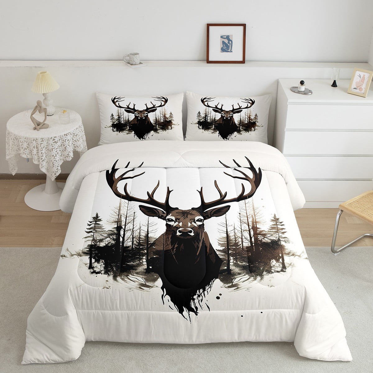 YST Deer Bedding Boys Deer Hunting Comforter Rustic Farmhouse Bedding Comforter Sets, Western ...