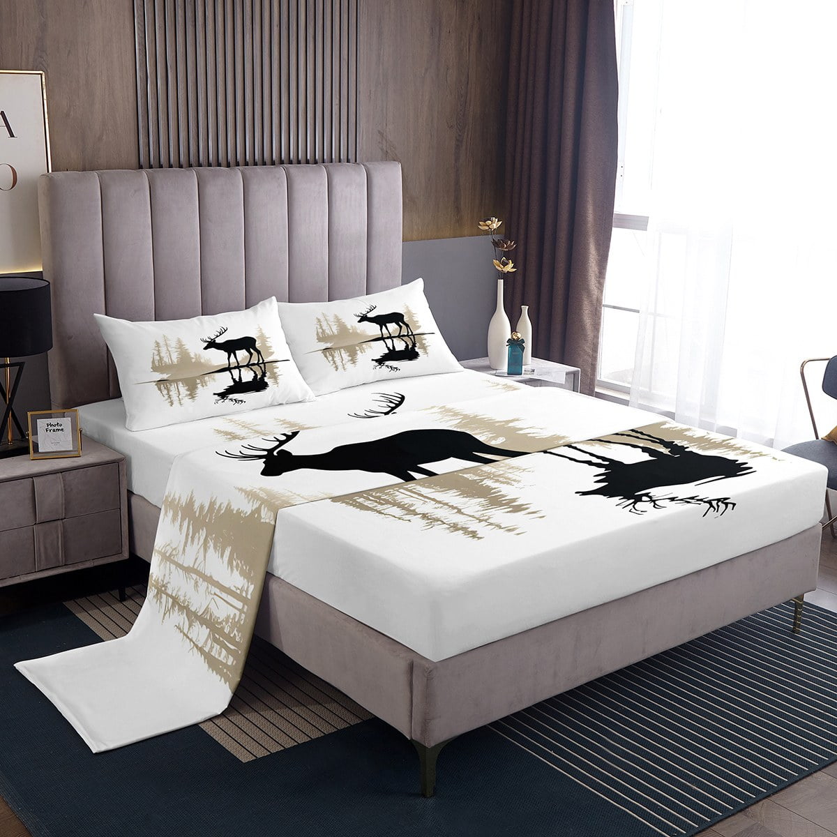 YST Deer Sheet Set Deer Hunting Sheets Woodland Animals Elk Moose Print ...