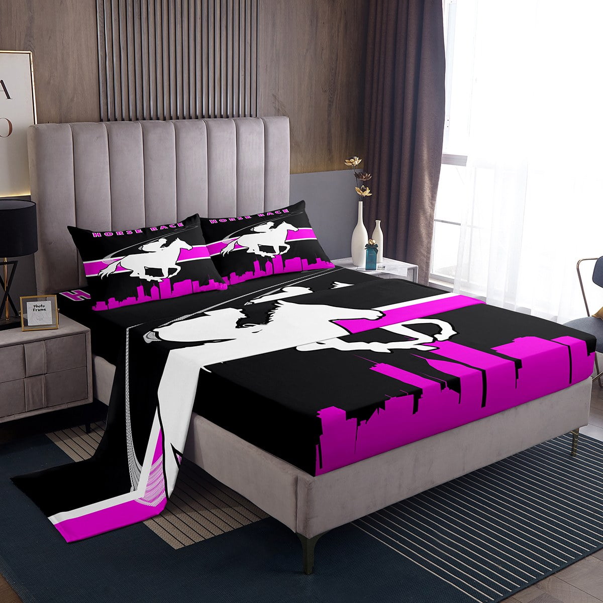 Derby Racing Bed Set Western Cowgirl Bed Sheets Set, Rustic Farmhouse ...