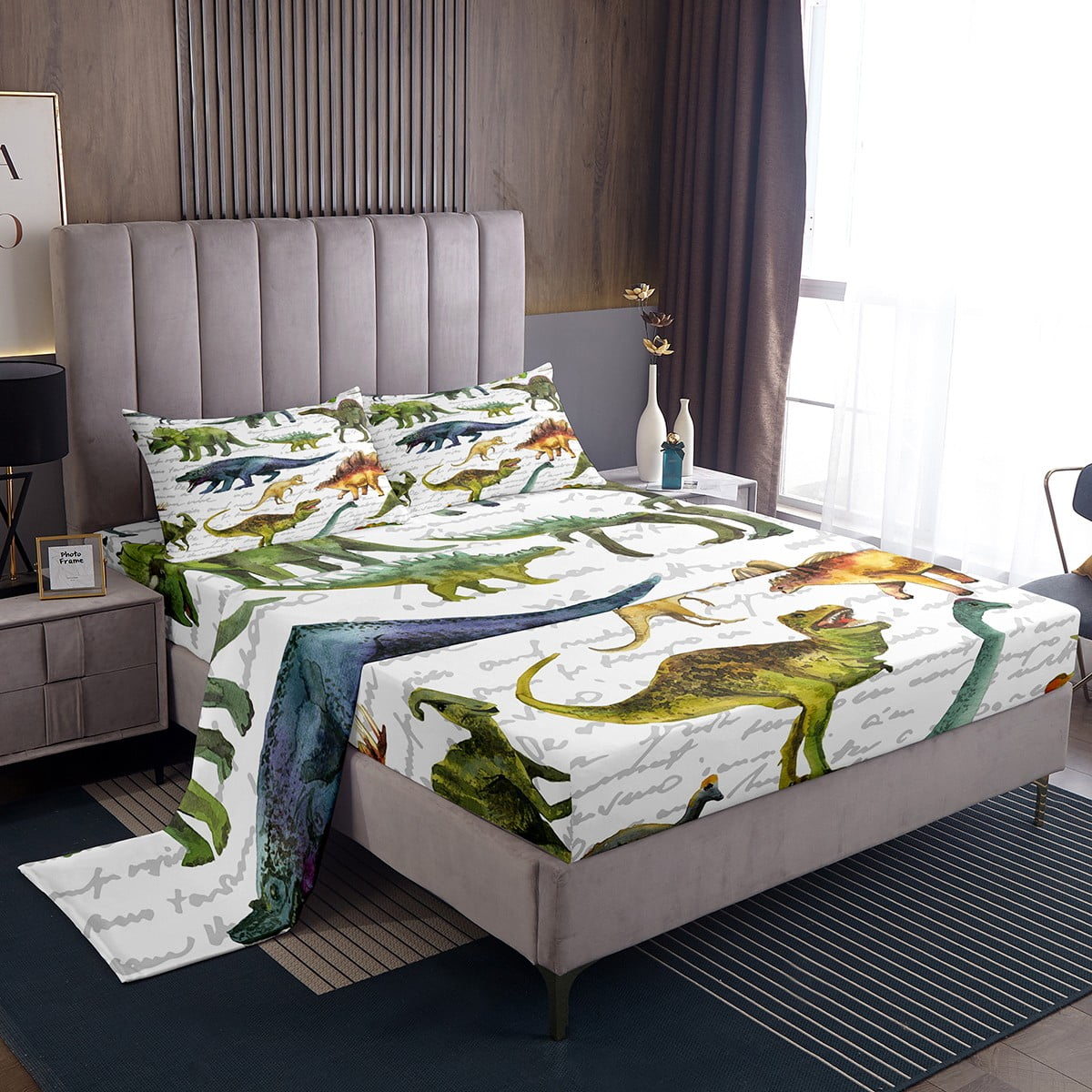 Erosebridal Dino Bed Sheets Set,Dino Sheet Set King,,Set of Ancient ...