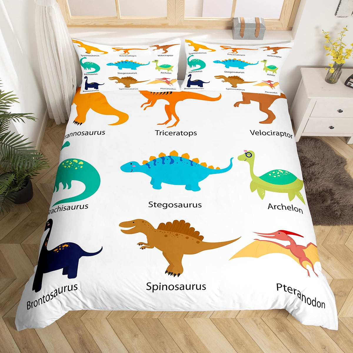 Erosebridal Dino Duvet Cover King,Dinosaur Bedding Sets,Set of Ancient ...