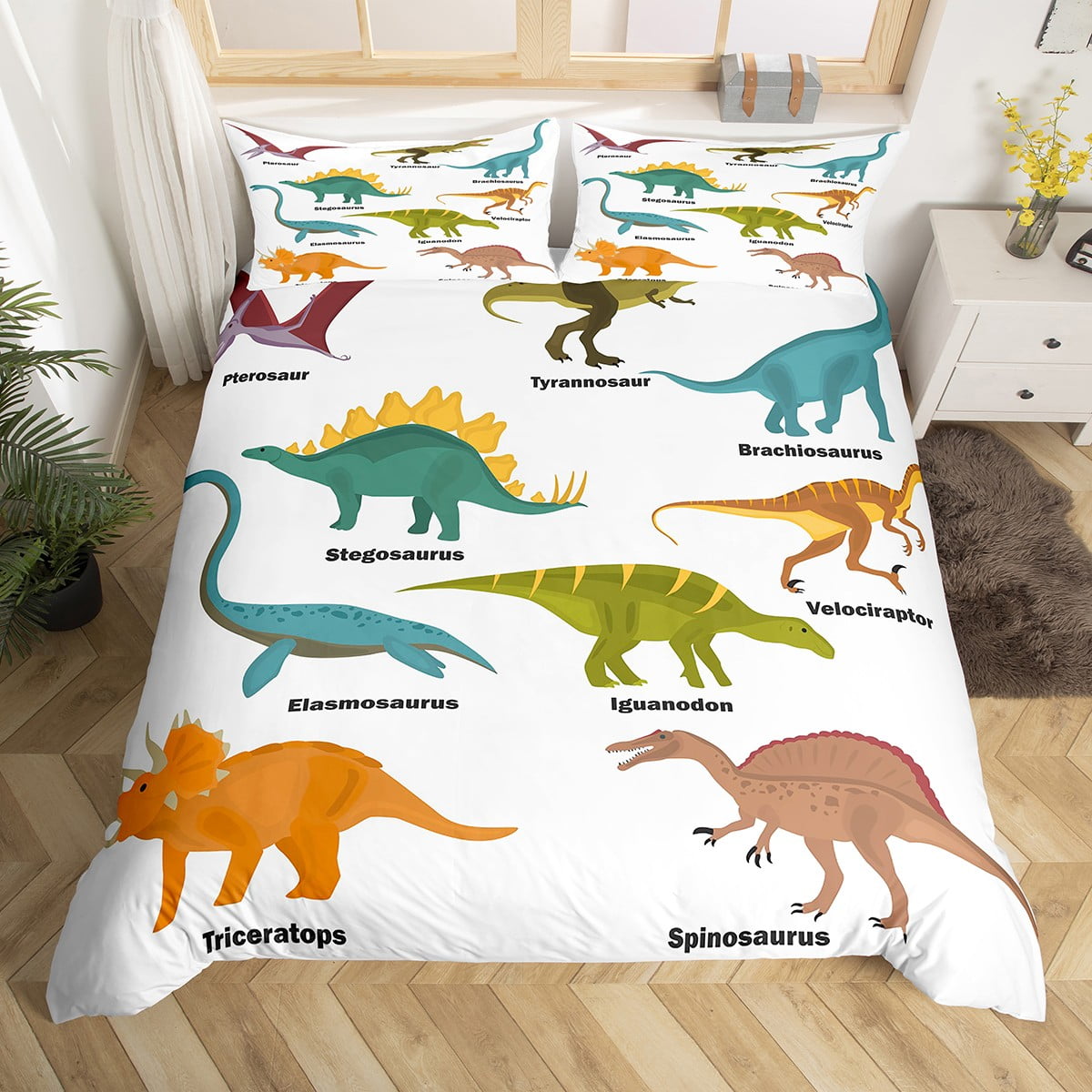 YST Dino Duvet Cover for Kids,Dinosaur Bedding Sets for Boys Twin,Set ...