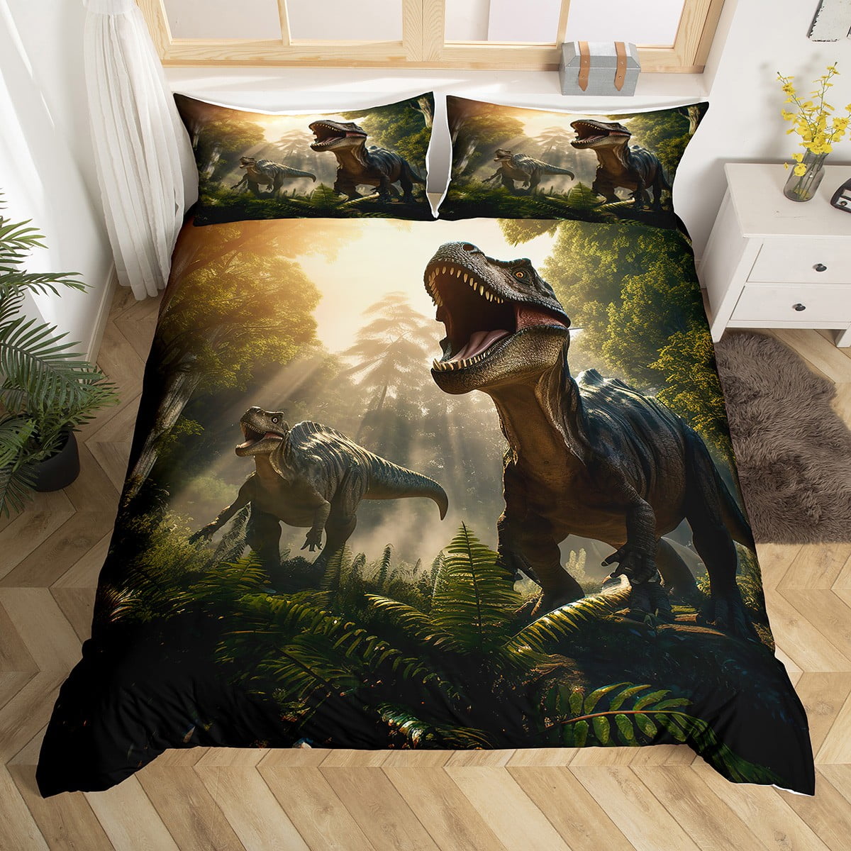 Erosebridal Dinosaur Comforter Cover Twin Dinosaur Bedding Set ...