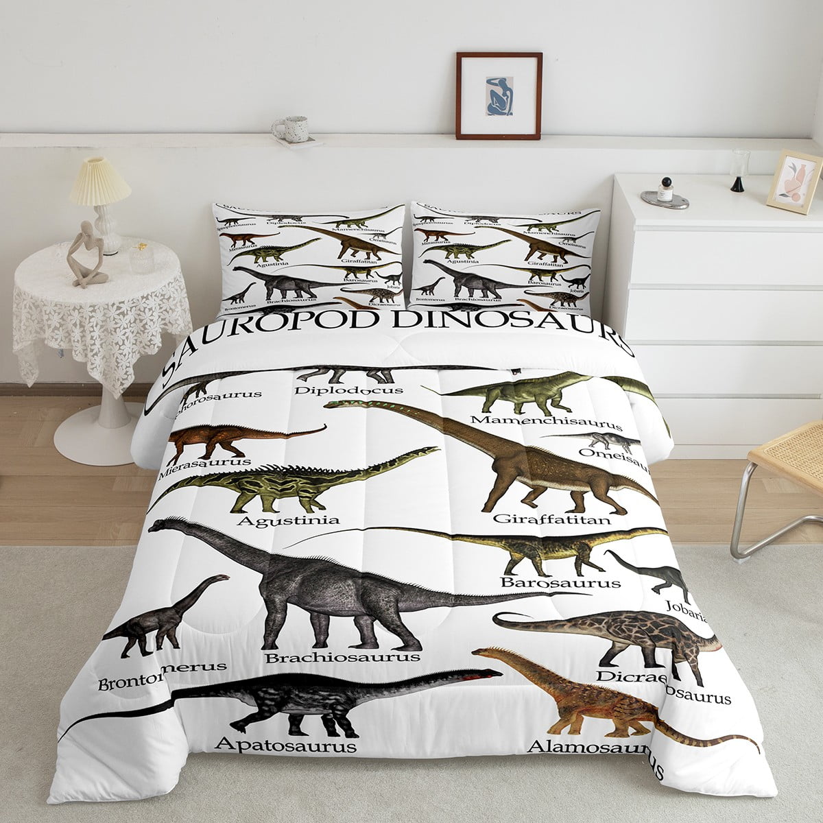 Dinosaur Comforter Set Bedding Sets King Size,Set of Ancient Dinosaur ...