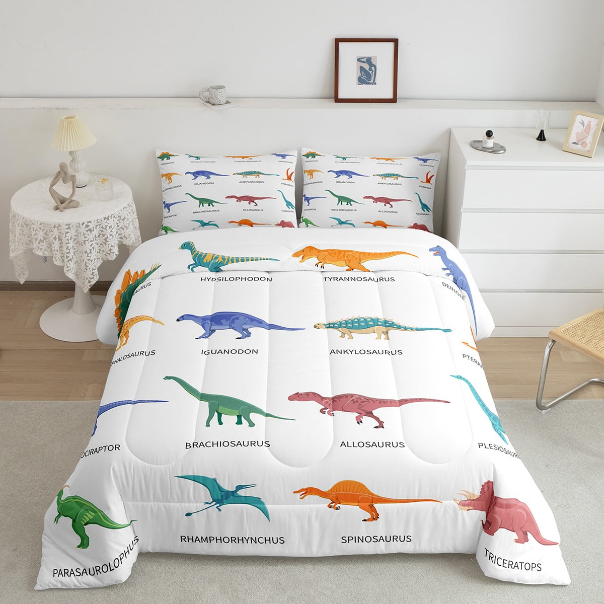 YST Dinosaur Comforter Set for Kids Boys,Dino Twin Bedding Sets,Set of ...
