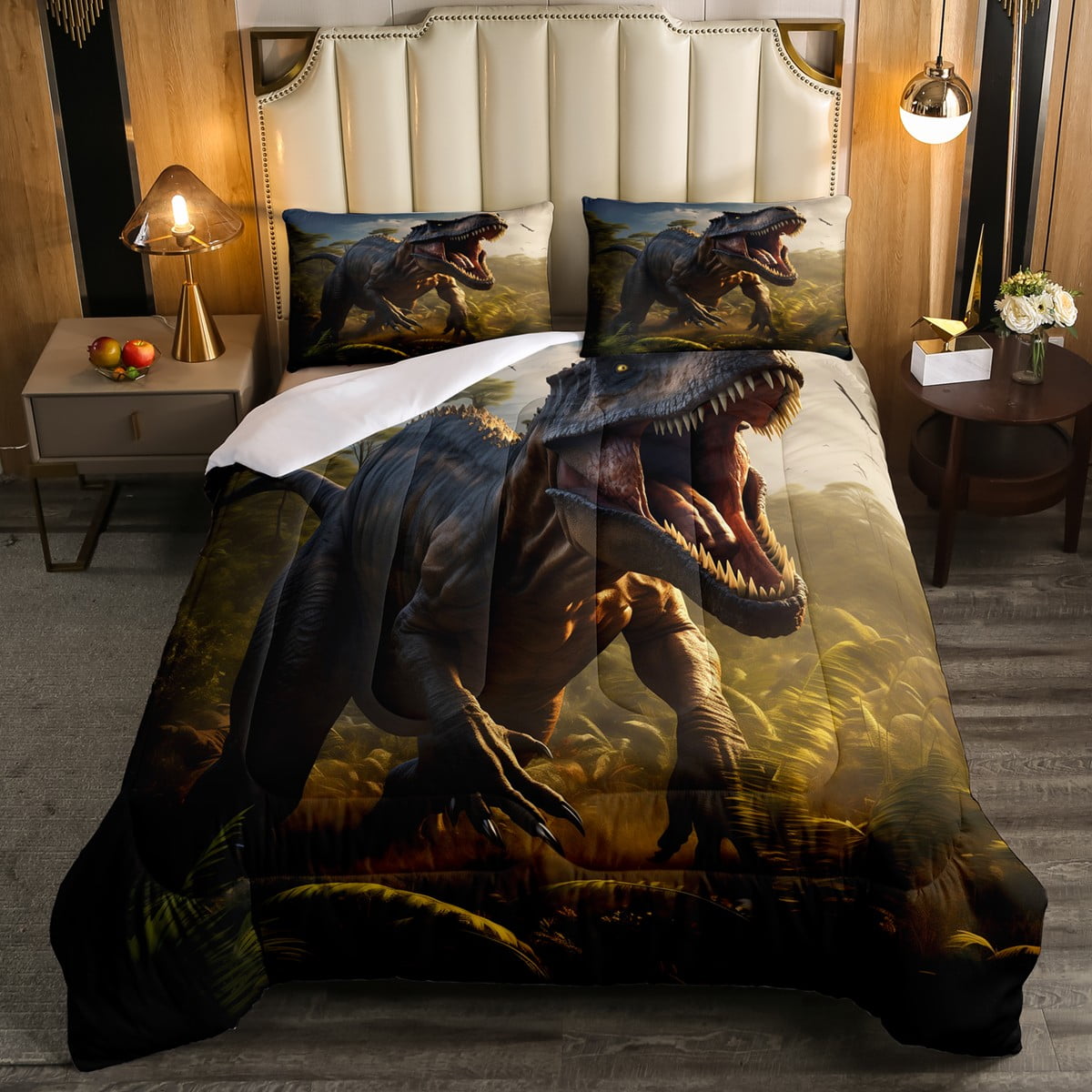 Dinosaur Comforter Set Queen Jungle Animal Bedding Comforter Sets 3D ...
