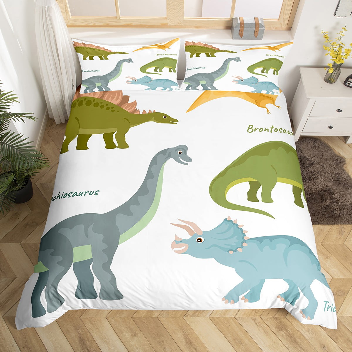 YST Dinosaur Duvet Cover for Kids,Dino Bedding Sets for Boys Full,Set of Ancient Dinosaur ...