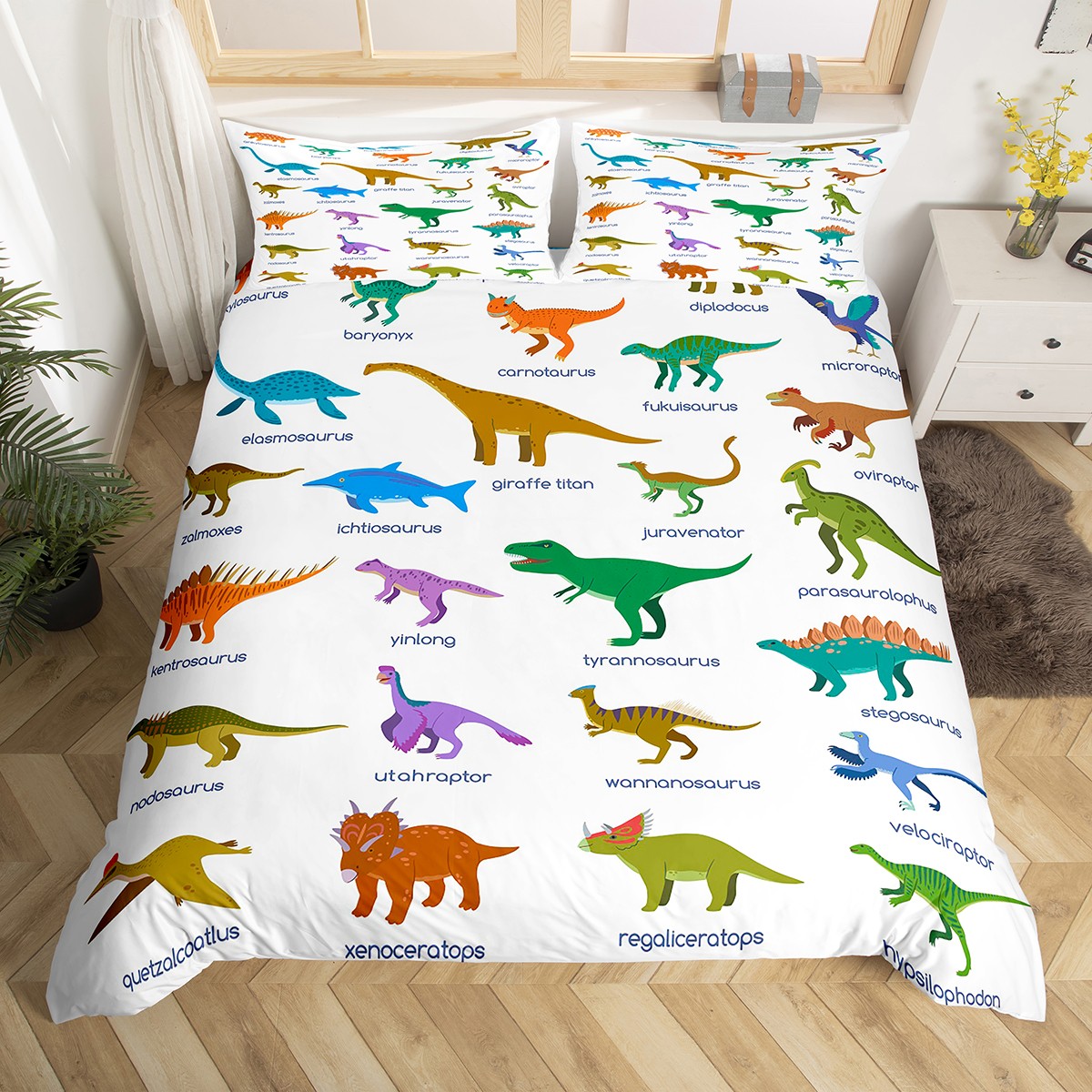 Erosebridal Dinosaur Duvet Cover King Size Dino Bedding Sets,Set of ...