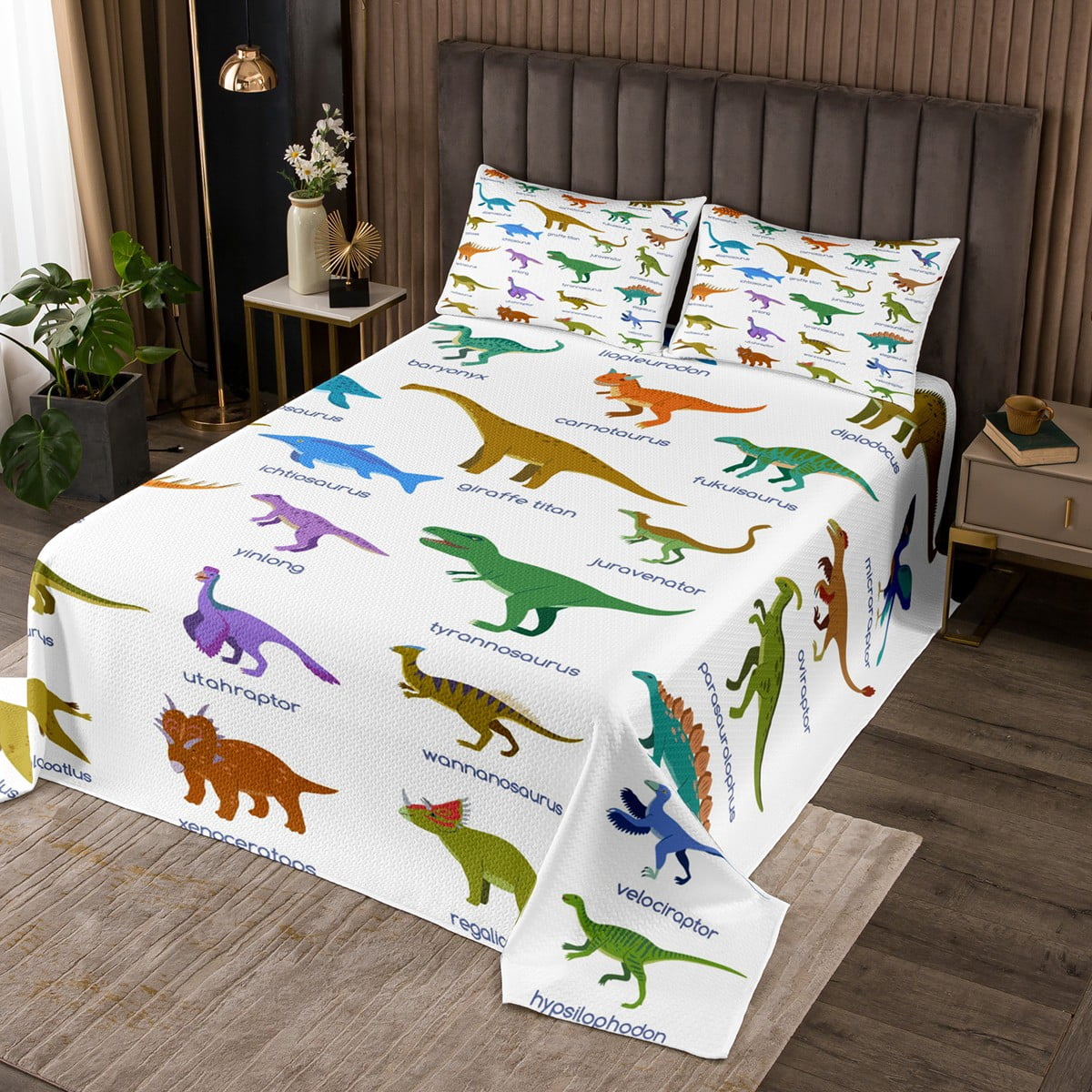 Erosebridal Dinosaur Quilt Set,Dino Coverlet Set King Size,Set of ...