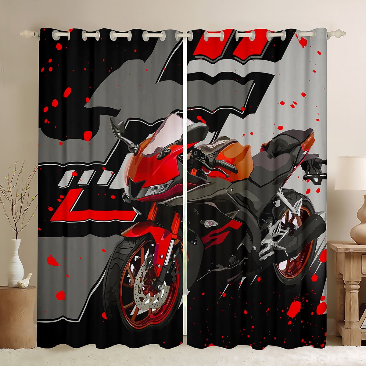 Erosebridal Dirt Bike Curtains Extreme Sports Motorcross Vehicle ...