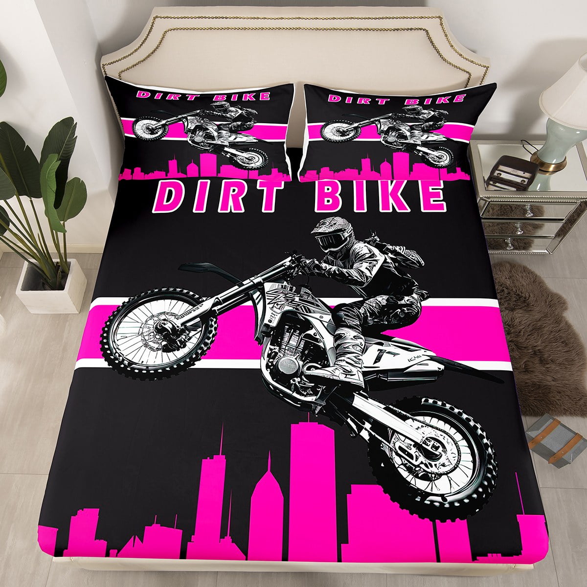 YST Dirt Bike Queen Sheets for Boys Sports Theme Bed Sheets, Motocross ...