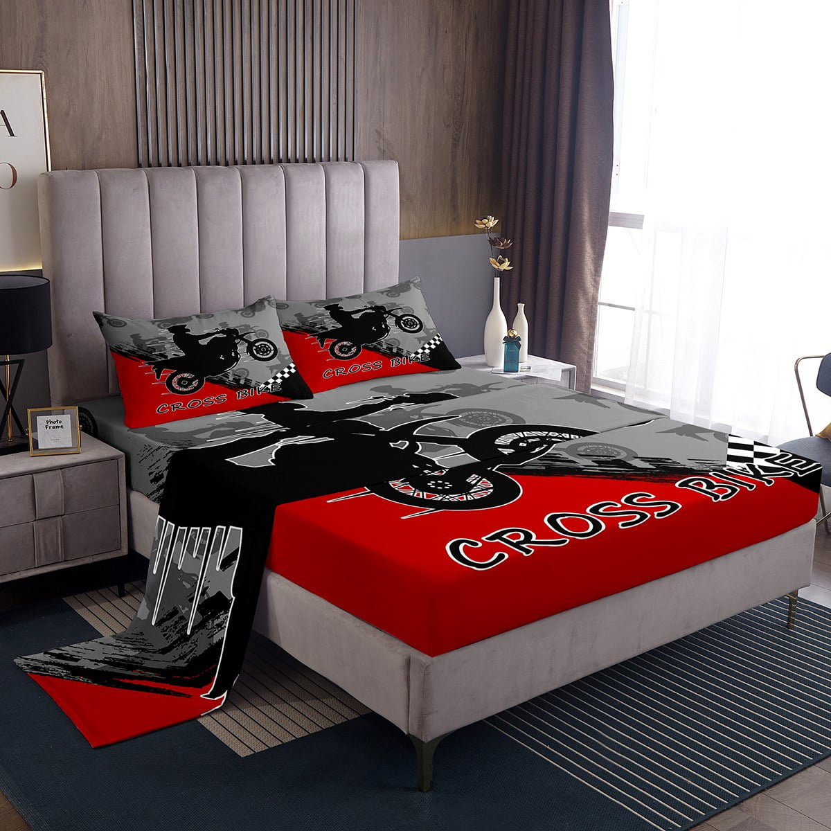 YST Dirt Bike Sheet Set Extreme Sports Sheets Motocross Rider Bed ...