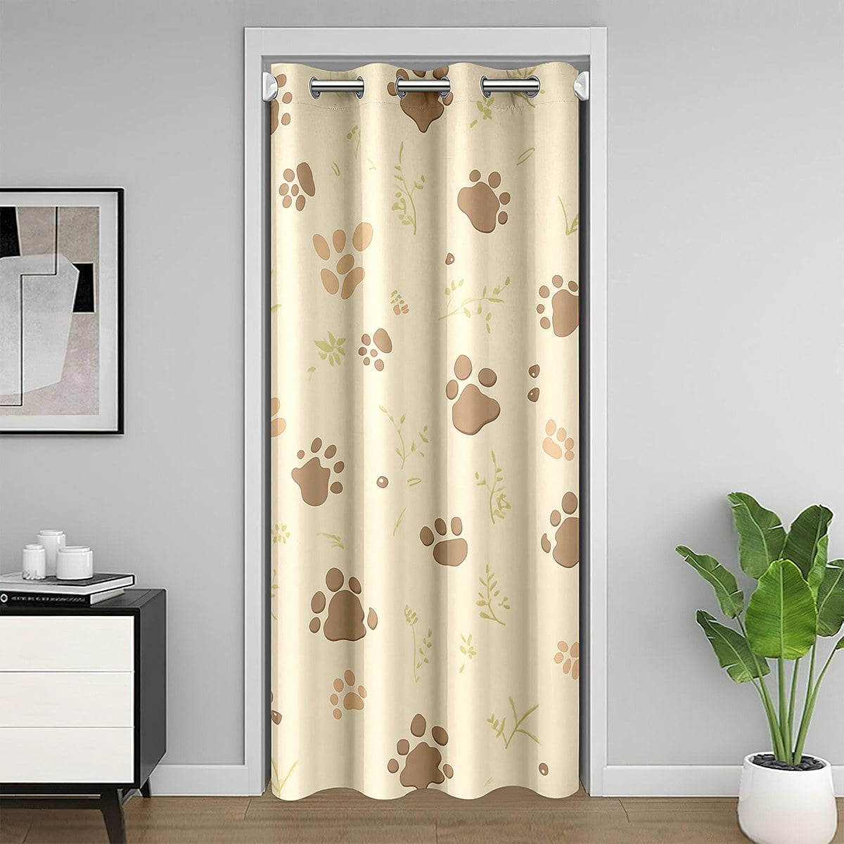 YST Dog Cat Footprints Door Curtain For Doorway Privacy for Kids,Pet Animal Blackout Curtain 34 ...
