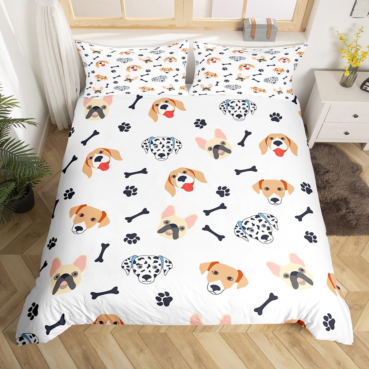 YST Dog Full Bedding Set Cartoon Pet Animal Comforter Cover for Boys ...