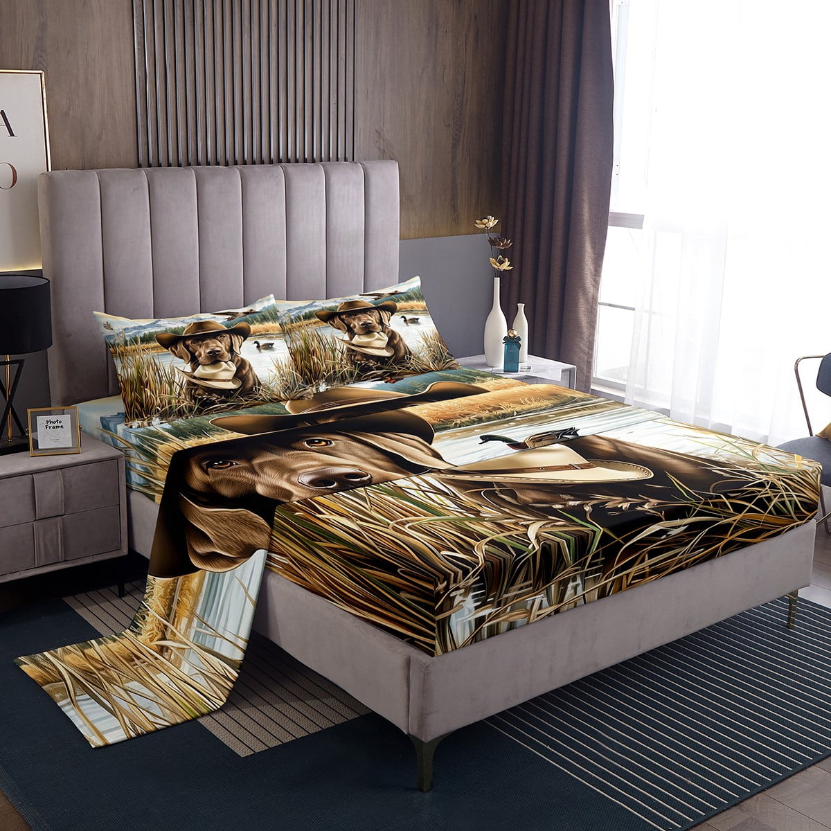 YST Dog Hunter Bed Sheets King For Kids Boys Girls,Animal Mallard Duck ...