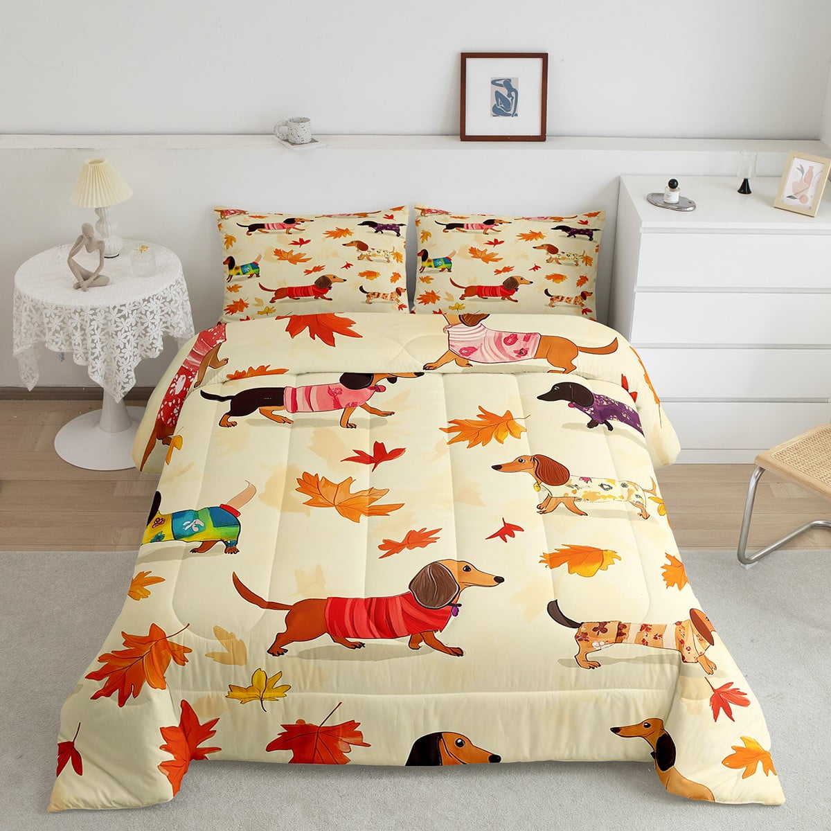 YST Dog Quilt Kids Cute Cartoon Pet Comforter Set For Boys Girls Fall ...