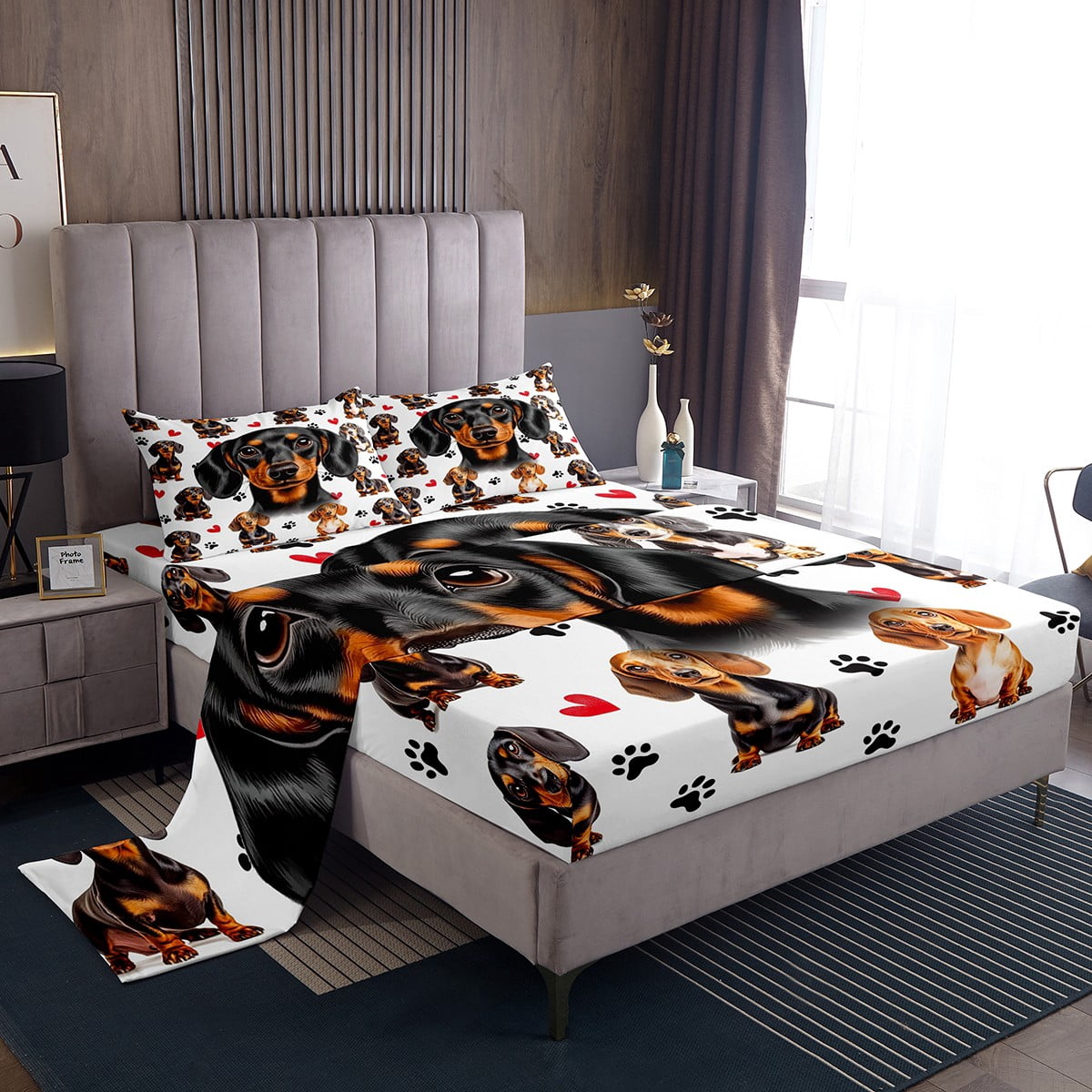 YST Dog Sheet Set Pug Puppy Bed Sheets Set Twin Size For Kids Teens ...