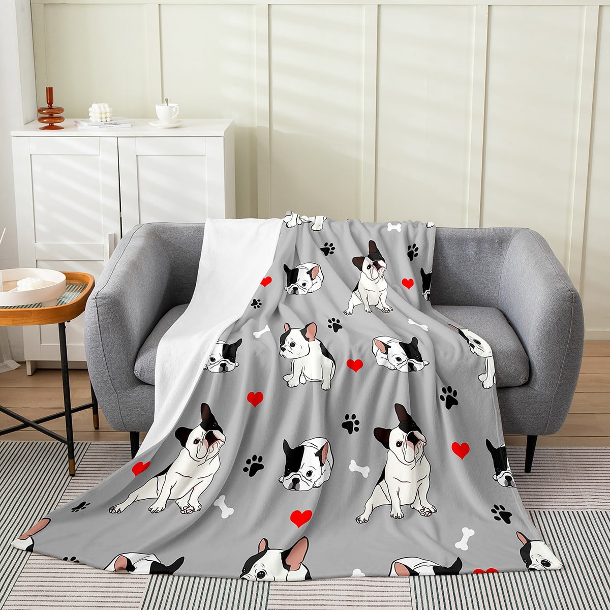 Dog Throw Blanket 40x50 inch,Cute Cartoon Dogs Fleece Blanket ,Lovely ...
