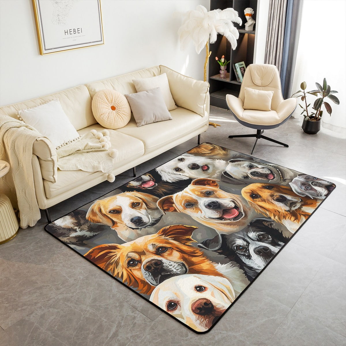 YST Dogs Animal Area Rug 5x7,3D Dog Printed Carpet for Man Woman,Cute ...
