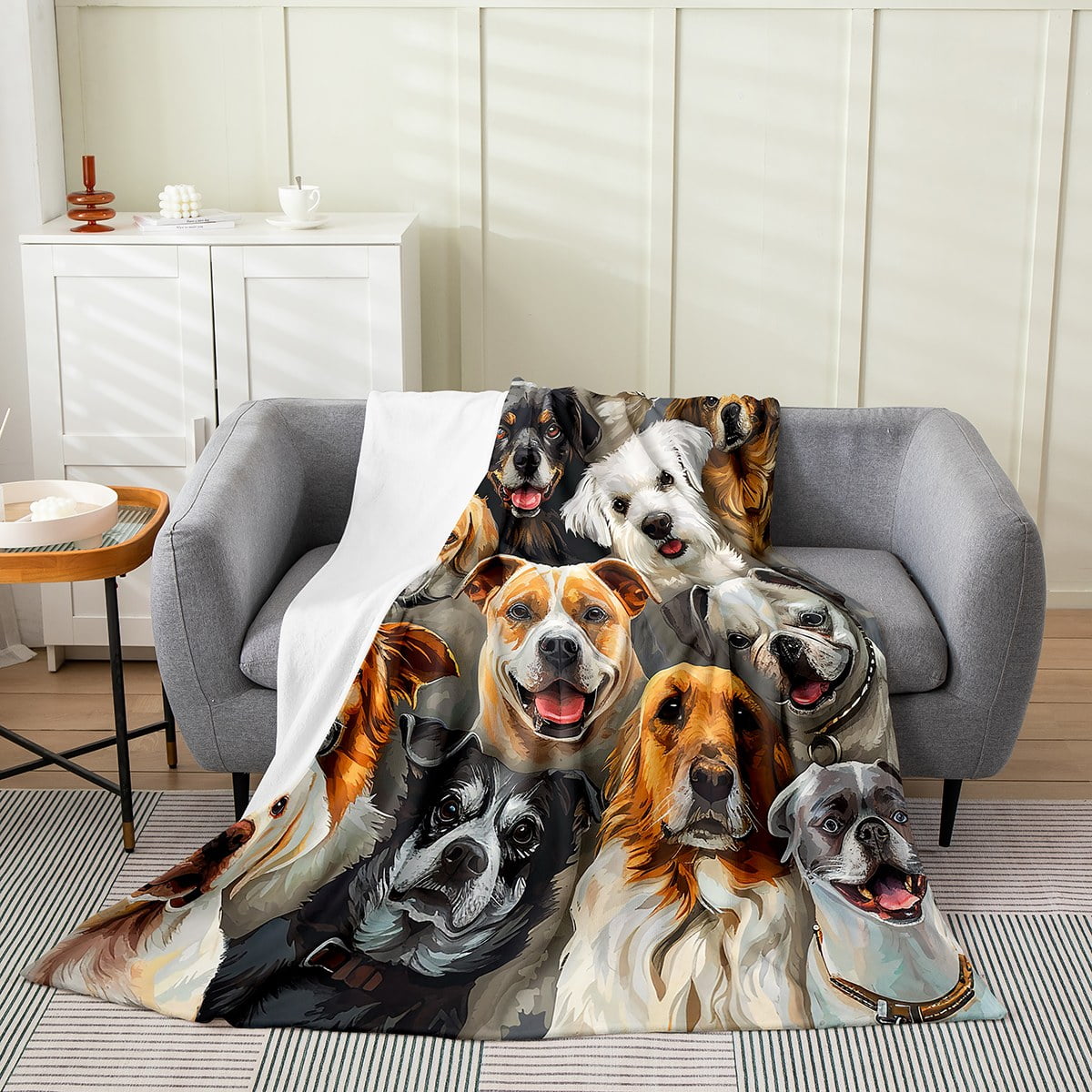 YST Dogs Animal Blanket Twin 60x80 Inch,3D Dog Printed Throw Blanket ...