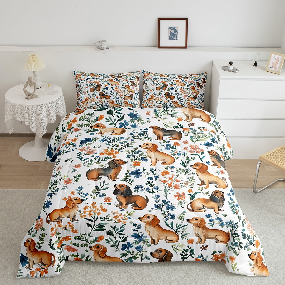 YST Dogs Bedding Set Full Size Kids Cute Puppy Animals Quilt Todddler ...