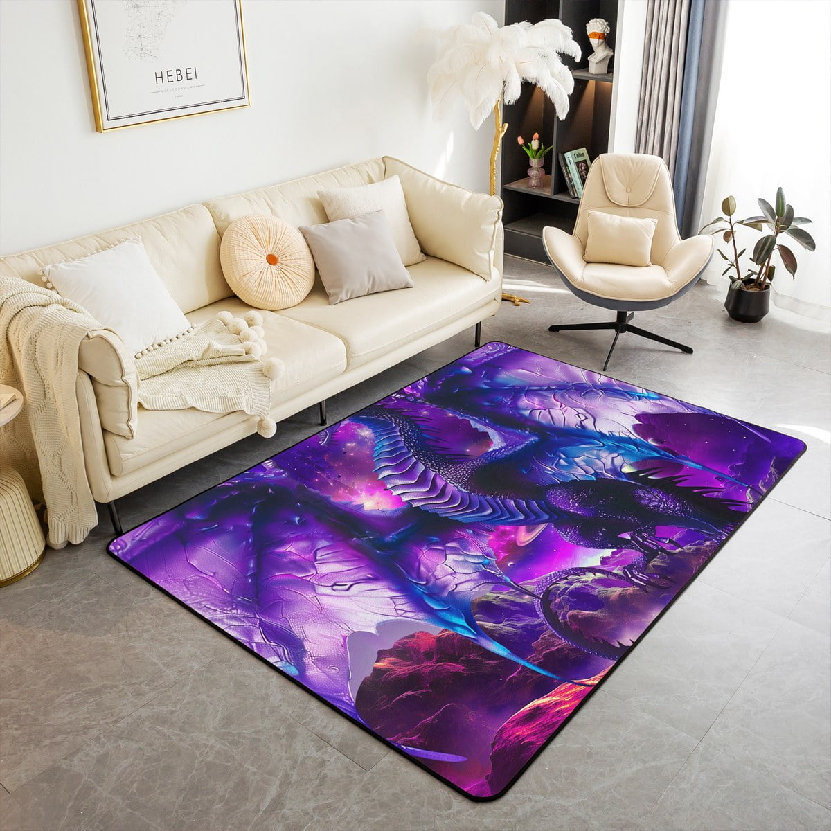 Erosebridal Dragon 5x7 Area Rug ,Vintage Dreamy Blue Dragon Wings ...