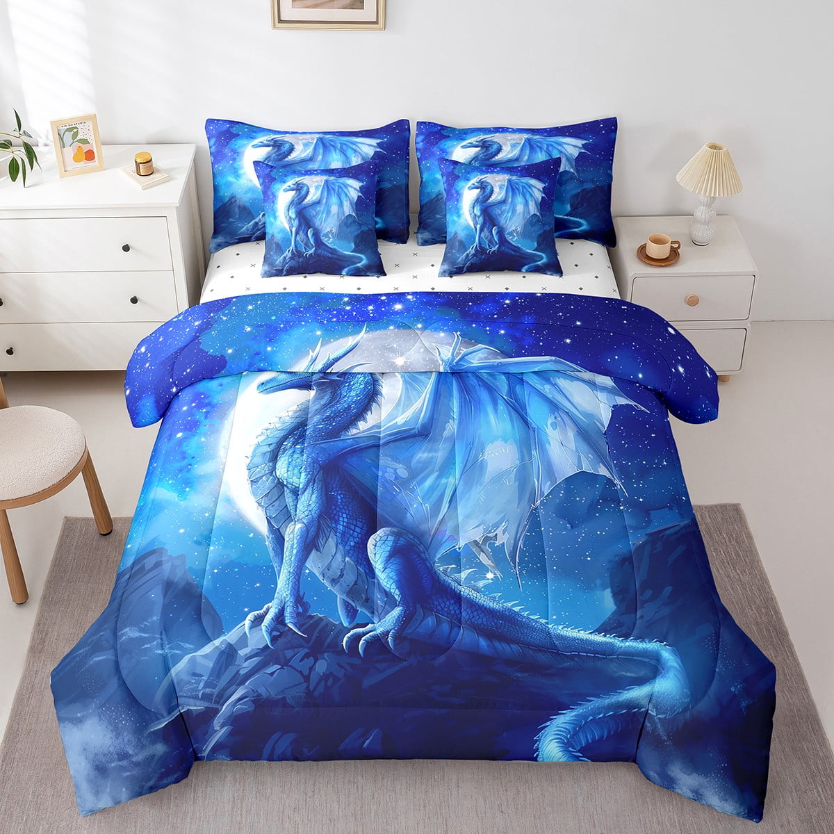 YST Dragon Bedding Comforter Sets 3D Ancient Animal Print Bed In A Bag ...