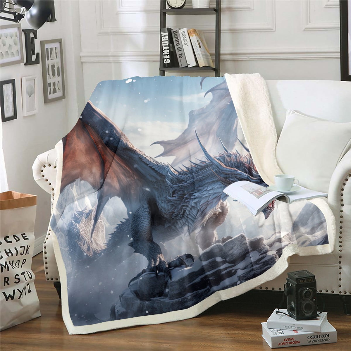 Dragon Blanket ,Gothic Dragon Throw Blanket Hippie Living Room Decor ...