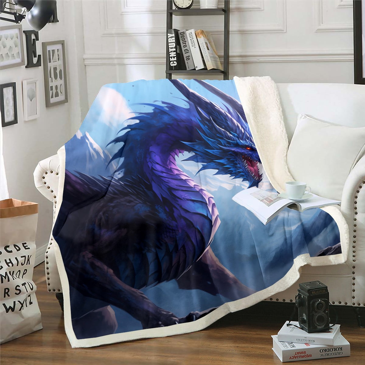 Dragon Blanket ,Mysterious Gothic Dragon Throw Blanket Trippy Bed Sofa ...