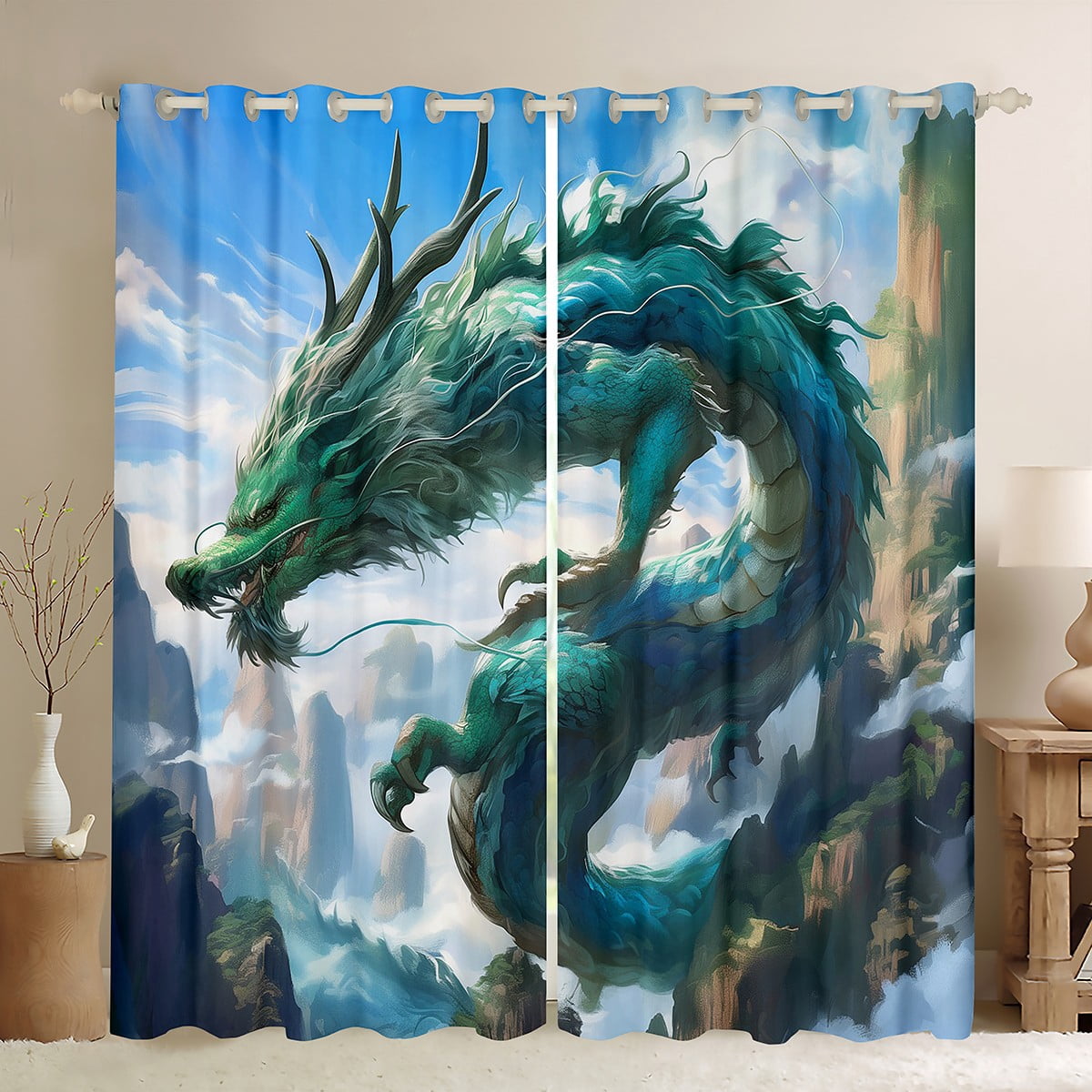 Dragon Curtains,Chinese Style Dragon Curtains 30%-50% Blackout Men ...