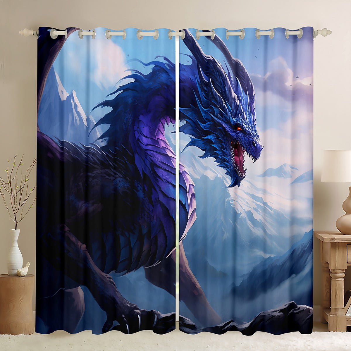Erosebridal Dragon Curtains & Drapes,Mysterious Gothic Dragon Curtains ...