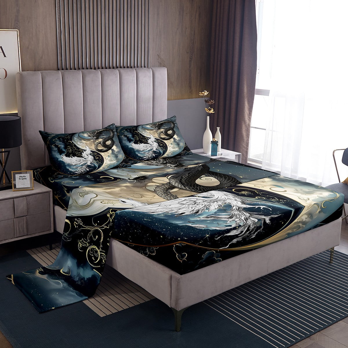 YST Dragon Sheet Set Japanese Ukiyoe Bed Sheets Set Exotic Animal Full ...